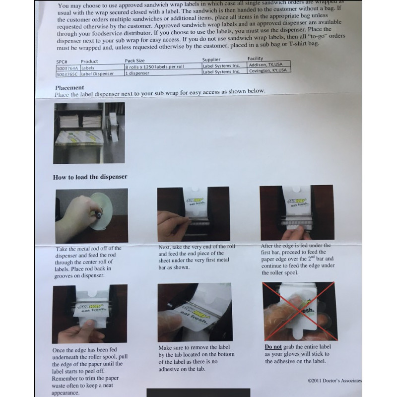 Subwrap Label Dispenser